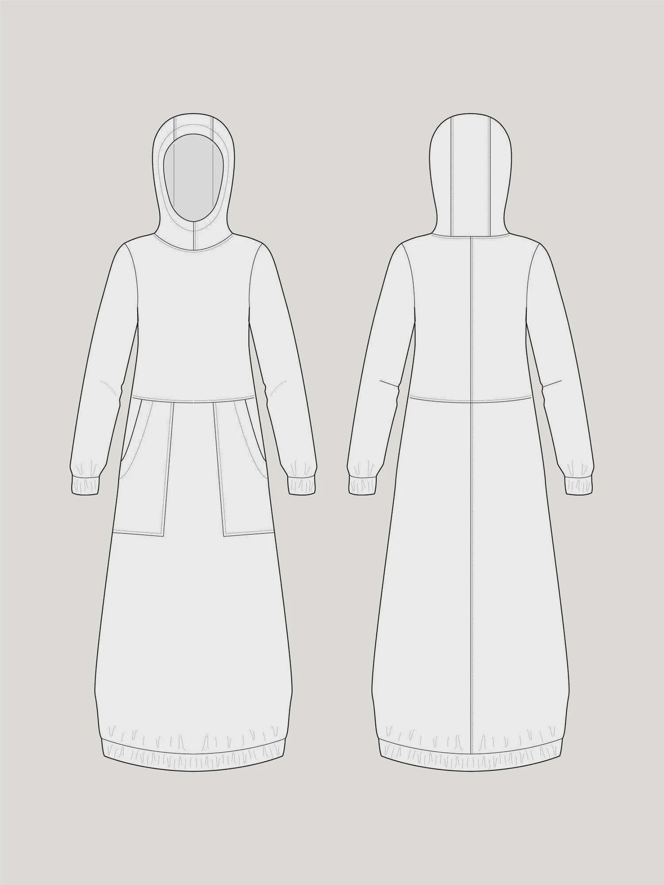 Hoodie Dress Pattern by The Assembly Line – Make Fabric Boutique