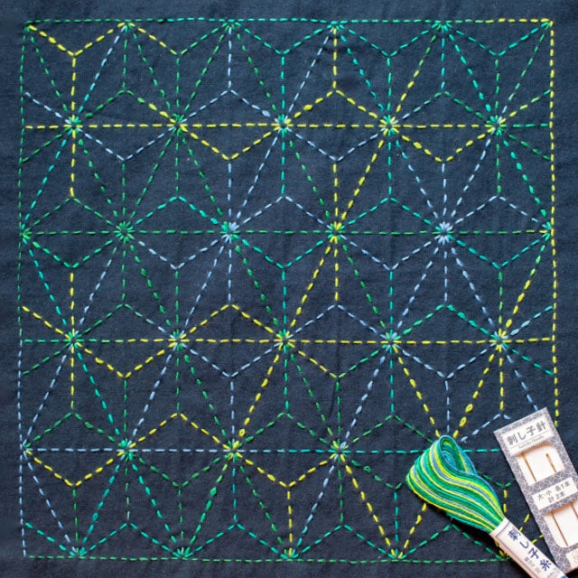 Hemp Leaf Asanoha Single Sashiko Sampler Kit – Make Fabric Boutique